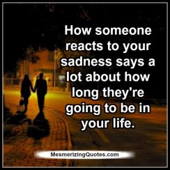 How someone reacts to your sadness? - Mesmerizing Quotes