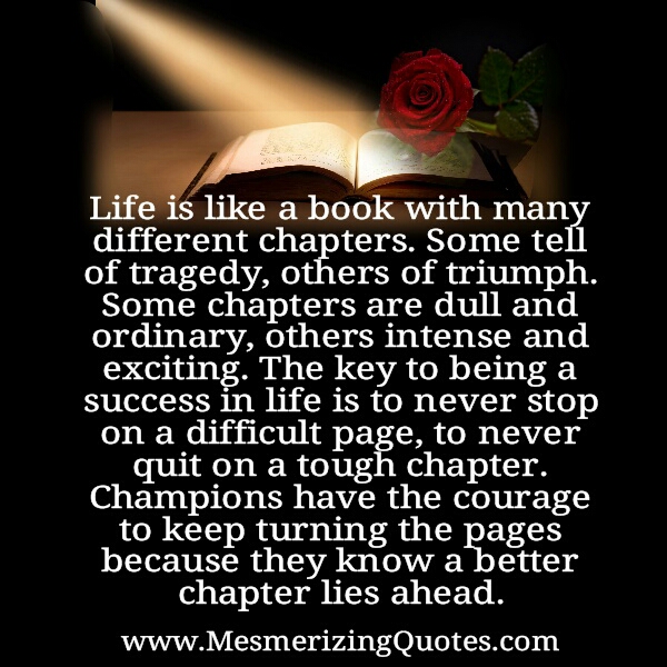 Like is like a book with many different chapters - Mesmerizing Quotes